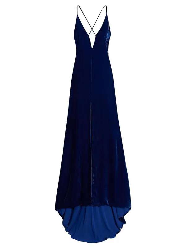 Costarellos Velvet Gown - Royal Blue