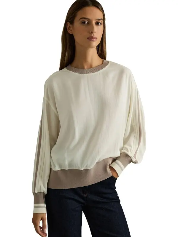 REISS Sienna Lyocell Woven Top - Neutral