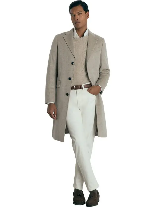 REISS Tycho Atelier Cashmere Overcoat - Oatmeal