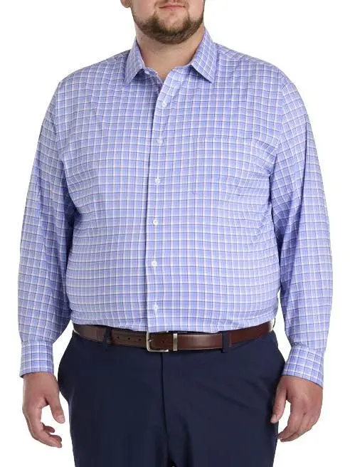 SYNRGY BY DXL Plaid Dress Shirt - Blue