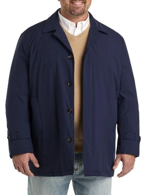 JV REFLEX Big & Tall Water-resistant Quilted Overcoat - Navy