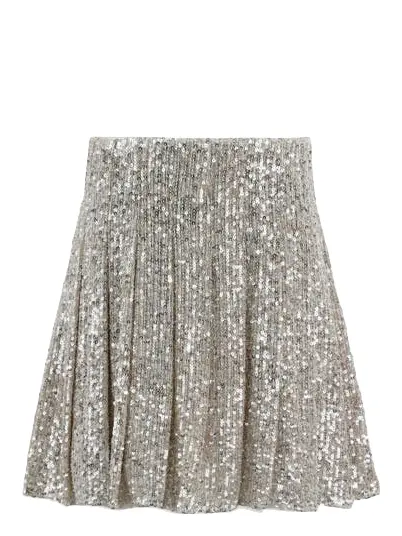 LOLA + THE BOYS Sequin Skirt - Silver