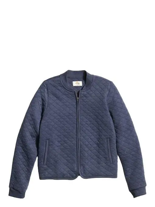 Marine Layer Corbet Quilted Bomber Jacket - Navy