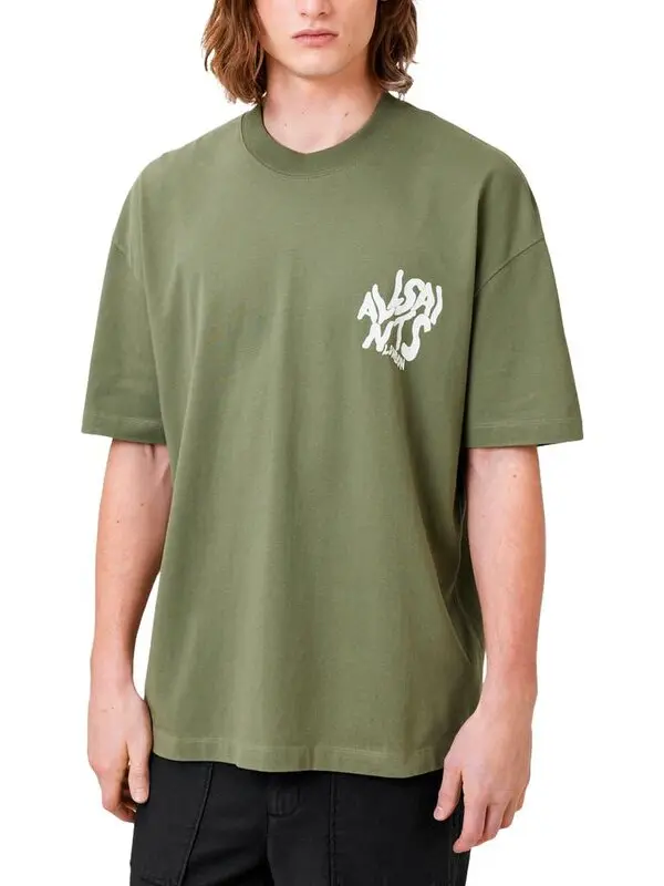 ALLSAINTS Orlando Logo Oversize Graphic T-shirt - Eden Green