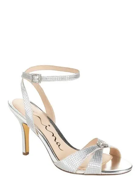 Nina Vinka Crystal Embellished Sandals - Silver