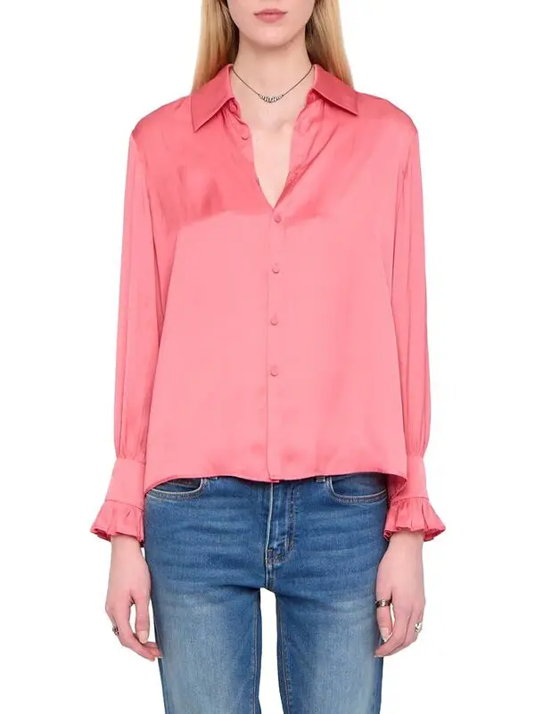 Zadig&Voltaire Thely Satin Shirt - Tea Rose