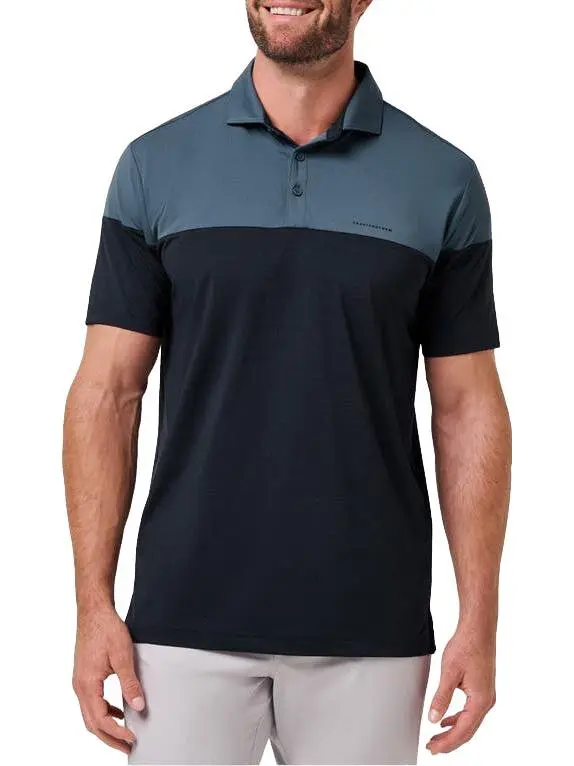 Travis Mathew Heater Pro Colorblock Performance Polo - Bering Sea