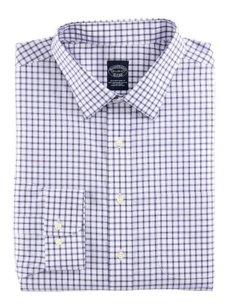 Brooks Brothers Non-iron Check Dress Shirt - Navy