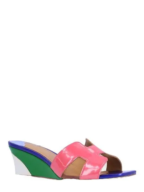 J. Reneé Zahra Wedge Slide Sandal - Pink/ Orange/ Blue