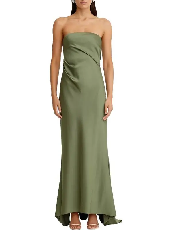 Significant Other Lucile Strapless Gown With Train - Pesto