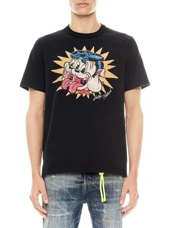 CULT OF INDIVIDUALITY Lucky Bastard Cotton Graphic T-shirt - Black