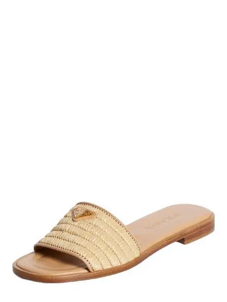 Prada - Raffia Slide Sandal