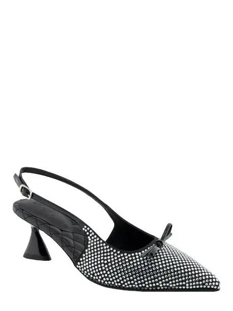 Aerosoles Janice Pointed Toe Slingback Pumps - Black Satin