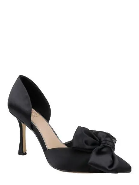 Badgley Mischka Sidney Pointed Toe D'orsay Pump - Black Satin
