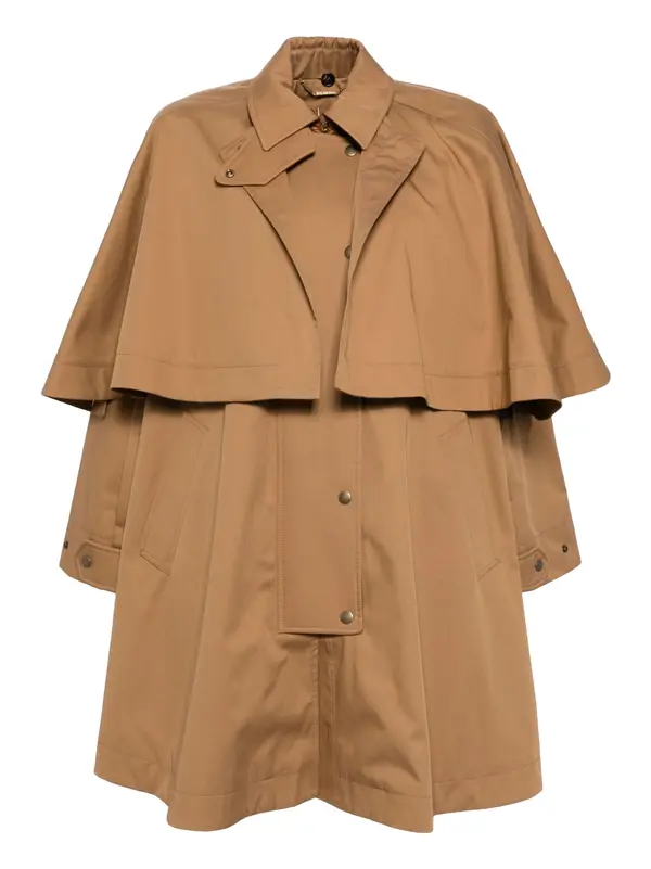 Chloé Cotton Gabardine Parka Coat - Brown