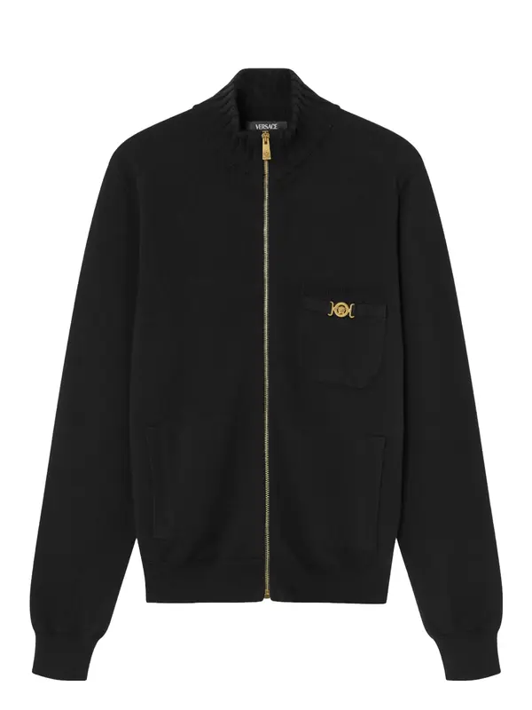 Versace Zip-up Sweater - Black