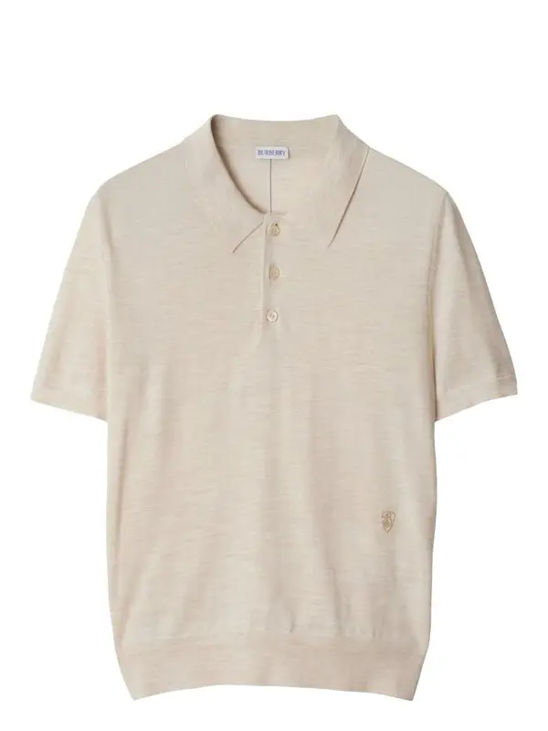 Burberry Wool Polo Shirt - Neutrals