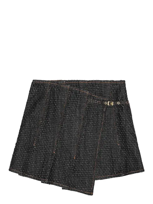 GANNI Wrap Mini Skirt - Black