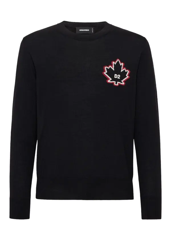 Dsquared2 Leaf-intarsia Jumper - Black
