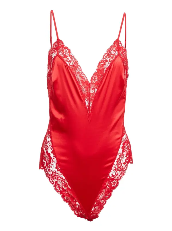 Fleur Du Mal Venus Lace Teddy - Red