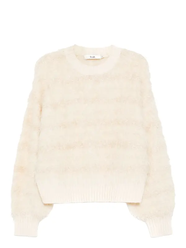B+AB Textured Crew-neck Jumper - Neutrals