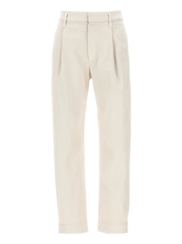 Brunello Cucinelli Cotton Trousers - Neutrals