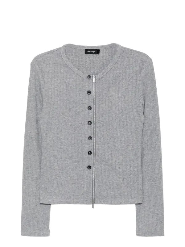 TOUT A COUP Zip-up Top - Grey