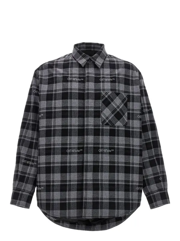 Off-White Checked Shirt - Grey
