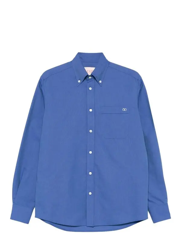 Valentino Garavani Vlogo-embroidered Shirt - Blue