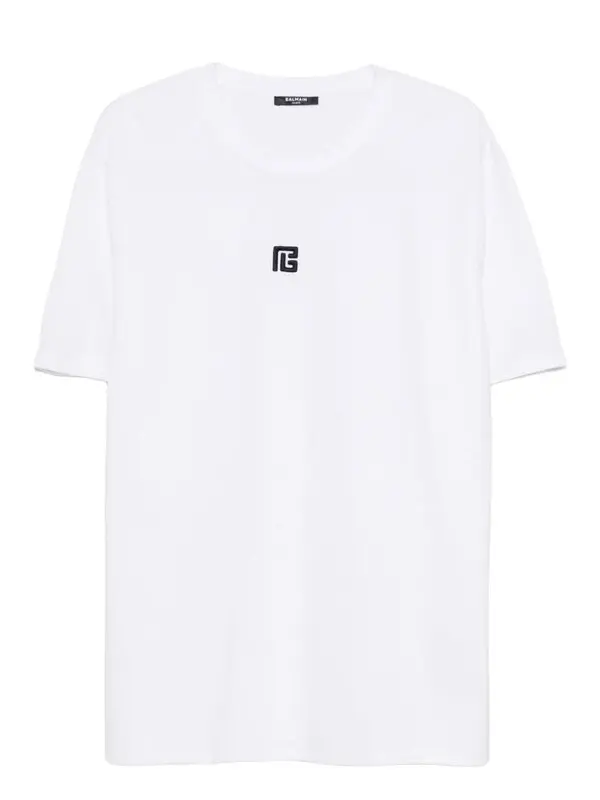 Balmain Logo-embroidered T-shirt - White
