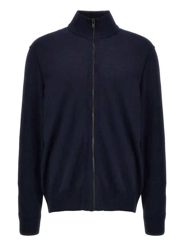 Hugo Boss Balonso Wool Cardigan - Blue