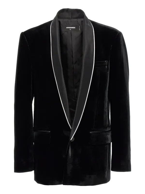 Dsquared2 Velvet Sexy Palm Beach' Blazer - Black