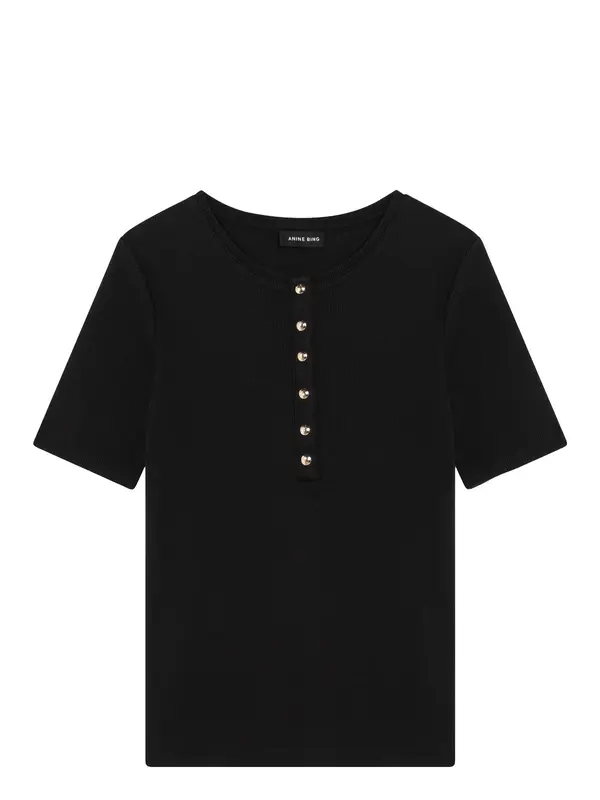 ANINE BING Ribbed T-shirt - Black