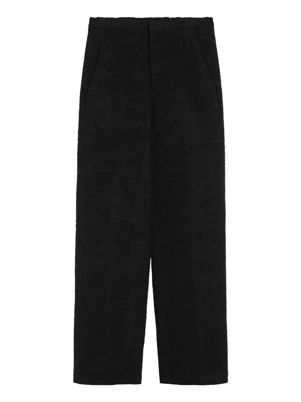 LOULOU STUDIO Bouclé Straight Trousers - Black