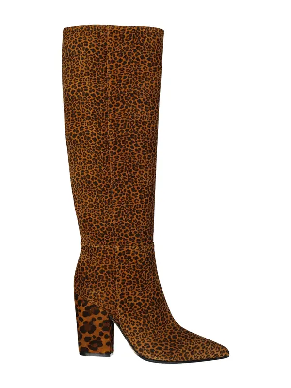 SERGIO ROSSI Leopard Print Leather Boots - Brown
