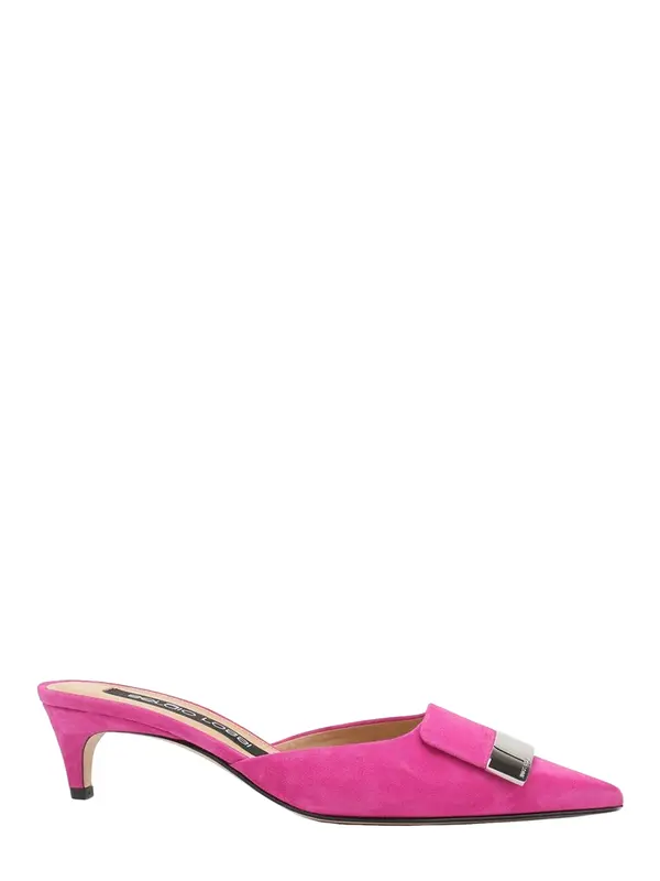 SERGIO ROSSI Leather Mules - Pink