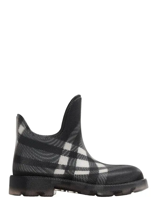 Burberry Checked Ankle Boots - Black/white