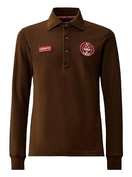 Adidas Spzl X C.p. Company Solid Piquet Longsleeve Polo Shirt - Carafe Brown
