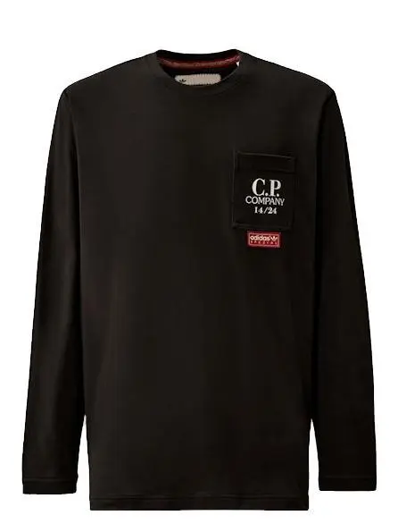 Adidas Spzl X C.p. Company Solid Single Organic Jersey Longsleeve Pocket T-shirt - Black
