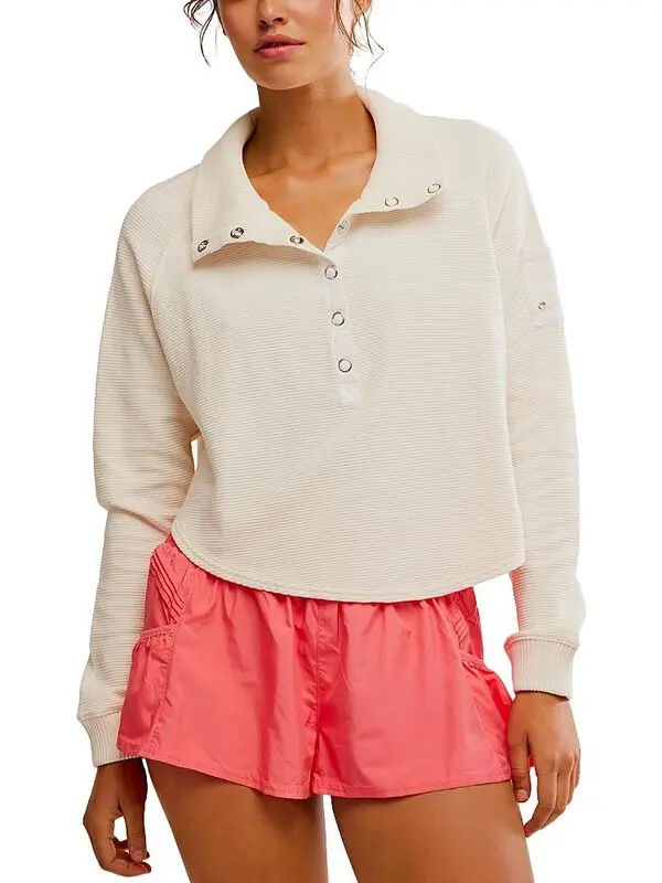 Free People Henley Long Sleeve Tee - White
