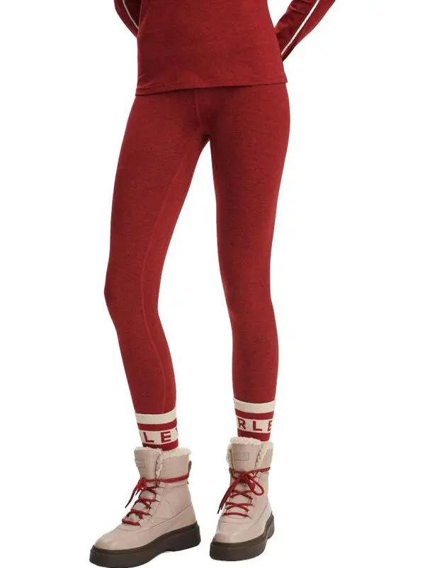 Varley Always Warm Super High Waist Base Layer Leggings - Red Dahlia Marl
