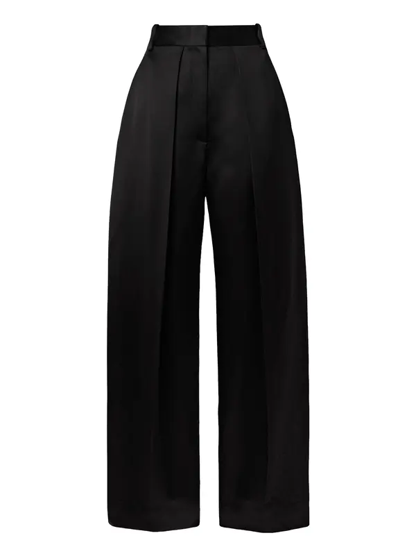 Khaite Marinta Pleated Wide-leg Pants - Black