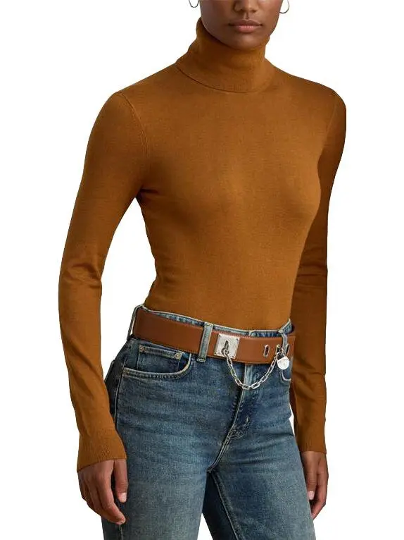 Ralph Lauren Slim Turtleneck Sweater - Cinnamon Bark