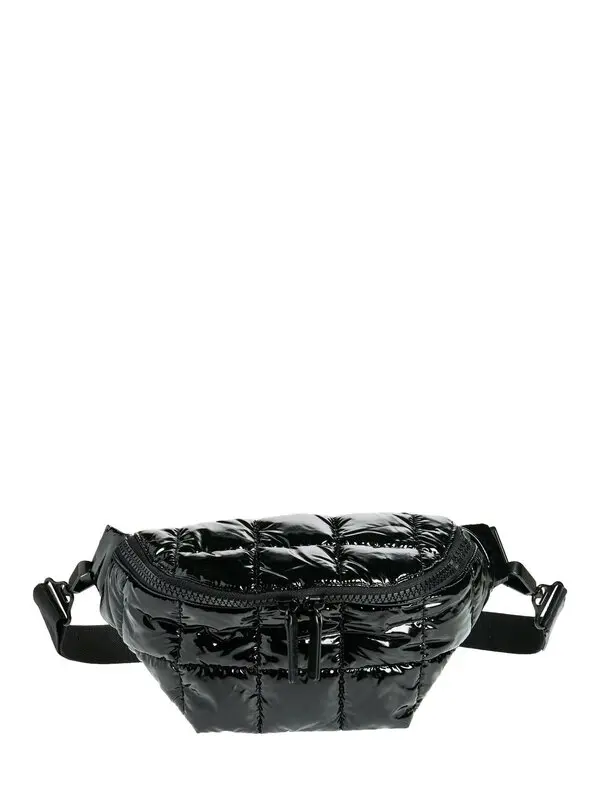 VEECOLLECTIVE Porter Water Resistant Quilted Sling Bag - Black Vinyl