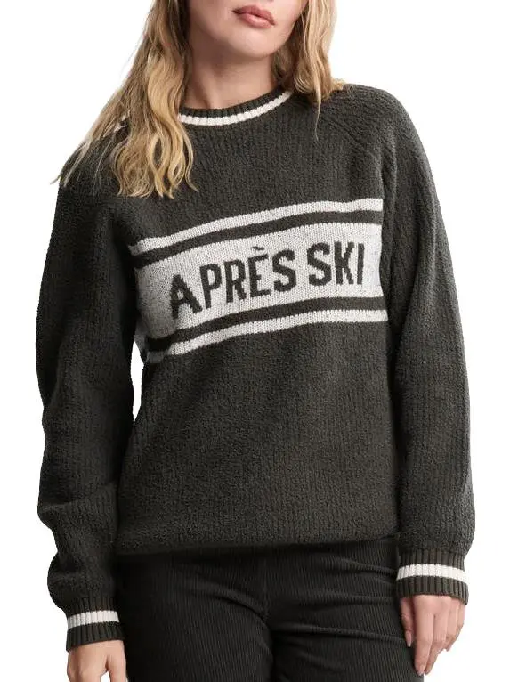 Barefoot Dreams Cozychic® Aprés Ski Sweater - Dark Moss-cream