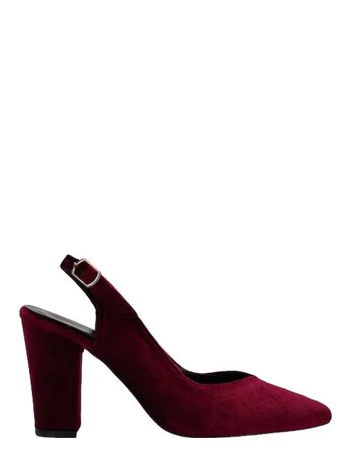 FOREVER & ALWAYS SHOES Emma Slingback Heels - Burgundy