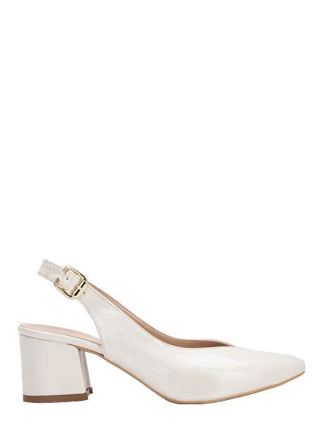 FOREVER & ALWAYS SHOES Emma Slingback Heels - Ivory