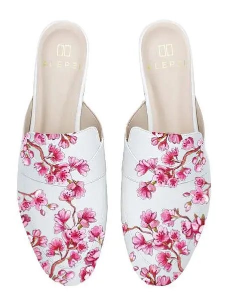 ALEPEL Floral Mules - Cherry Blossom