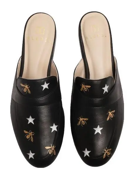 ALEPEL Hand-painted Mules - Metallic Bees And Stars