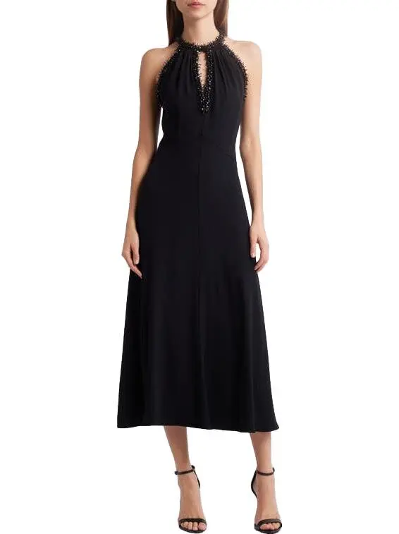Kobi Halperin Aria Beaded Sleeveless Cocktail Dress - Black